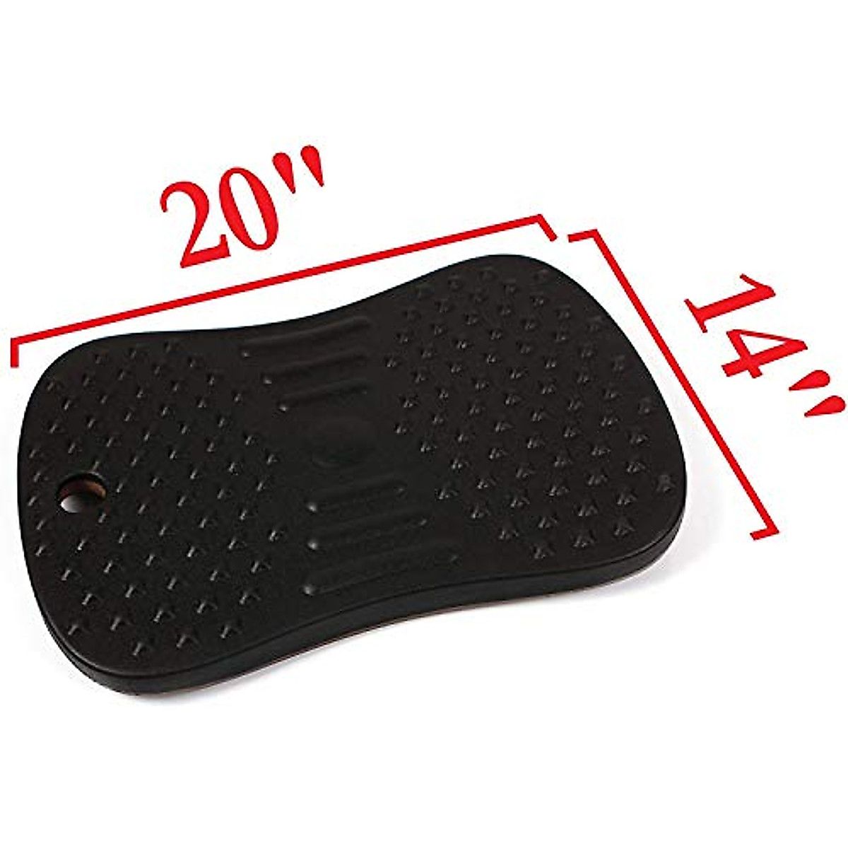 Seville Classics airLIFT Premium Anti Fatigue Wooden Balance Wobble Board Mat w/Massage Points, for Office Standing Desk, Home, Exercise, Therapy, Sports Training, Black, 20"W x 14"D