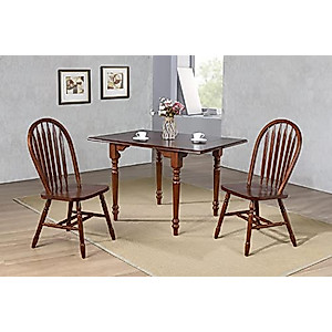 Sunset Trading Andrews Arrowback Windsor Dining Side Chair Chestnut Brown Solid Wood Set of 2