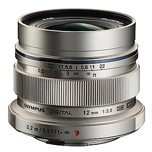 OM SYSTEM OLYMPUS M.Zuiko Digital ED 12mm F2.0 Silver For Micro Four Thirds System Camera, Compact Wide Angle lens For Starry Sky and Landscape