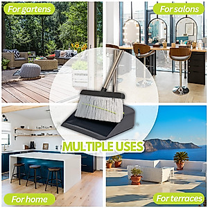 Ciclone Ispinmop Broom with Dustpan Combo Set with Long Handles - Lightweight Indoor & Outdoor Broom and Dustpan Set for Home & Office - Broom with Stand Up Dustpan and Innovative Dust Collector