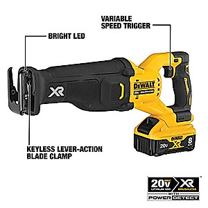 DEWALT 20V MAX* XR Reciprocating Saw Kit, Power Detect Tool Technology (DCS368W1)
