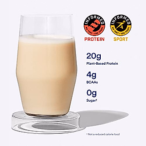 Ritual 18+ Vegan Protein Powder with BCAA: 20g Organic Pea Protein from Regenerative Farms in USA, Gluten Free, Plant Based, Sugar Free, Dairy Free, 3rd Party Tested,Hand-Crafted Vanilla, 1 Pound