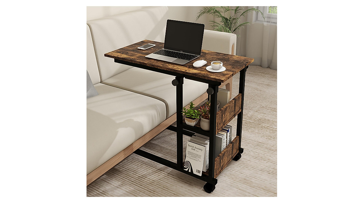 FLEXISPOT Adjustable C Table with Wheels & Storage