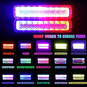 Yaocom 2 Pcs Bike Tail Light USB Rechargeable Bike Lights LED Waterproof Bright Rear Bike Flashlight with 7 Changing Colors 14 Modes for Bikes Cycling Scooters Skateboards Cycling Safety