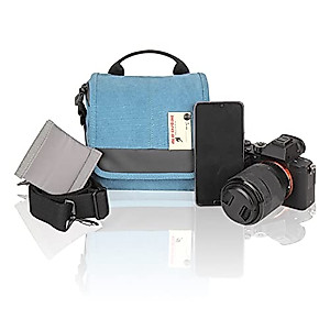 Besnfoto Camera Bag Small for Women Men, Mirrorless Camera bag Cute Compact Waterproof Canvas Messenger Bag for DSLR SLR Camera Case