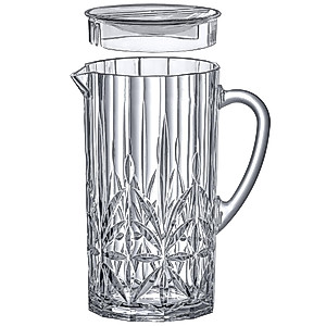 Amazing Abby - Stately - Acrylic Pitcher (80 oz), Clear Plastic Water Pitcher with Lid, Fridge Jug, BPA-Free, Shatter-Proof, Great for Iced Tea, Sangria, Lemonade, Juice, Milk, and More