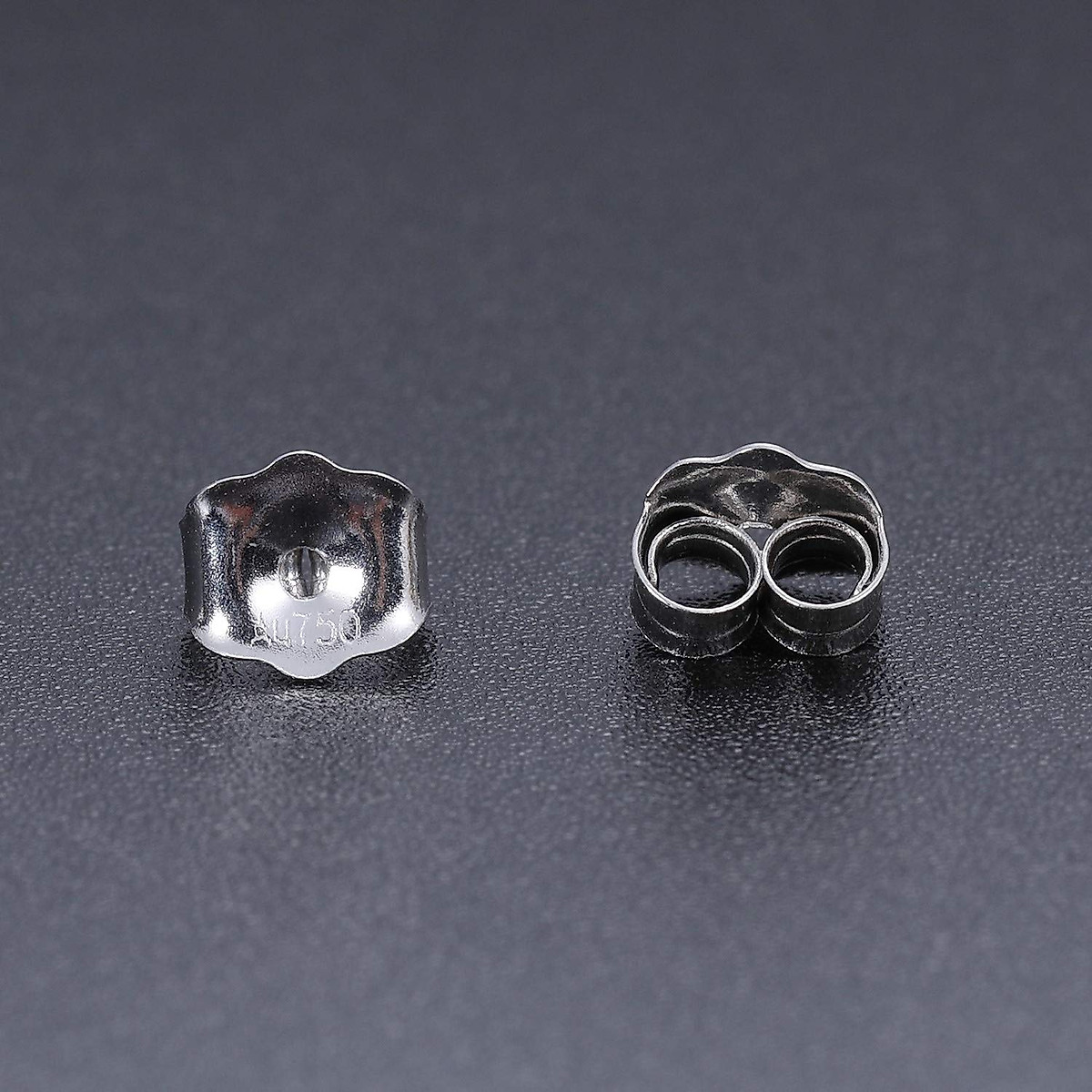 18K White Gold Earring Backs Small Tiny Hypoallergenic Butterfly Ear Extra Post Findings Safety for Studs Replacement (18K White Gold Earring Backs)