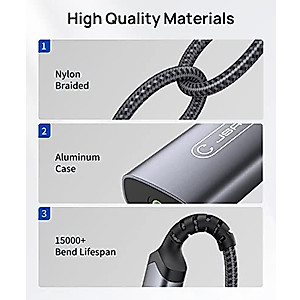 JSAUX USB C to 3.5mm Headphone and Charger Adapter, 2-in-1 USB C to AUX Mic Jack with PD 60W Fast Charging for Stereo, Earphones,Compatible with Galaxy S20/S21/S22 Note 20/10, Pixel 2/3/4 XL,-Grey