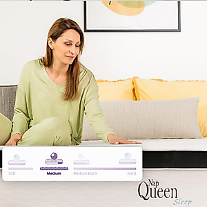 NapQueen 8 Inch Maxima Hybrid Mattress, Twin Size, Cooling Gel Infused Memory Foam and Innerspring Mattress, Bed in a Box