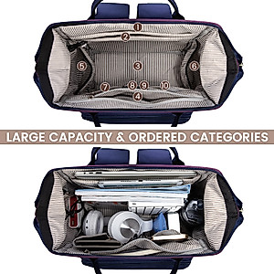 LOVEVOOK Laptop Backpack for Women, 15.6 Inch Work Business Backpacks Purse with USB Port, Large Capacity Nurse Bag College Bookbag for School, Waterproof Casual Daypack for Travel