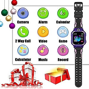 Smart Watch Phone Gift for Kids - Children Smartwatch Boys Girls with SOS Help Need 2G SIM to Call 14 Puzzle Games Music MP3 MP4 Player HD Selfie Camera Calculator Alarms Timer 12/24 H for 4-12
