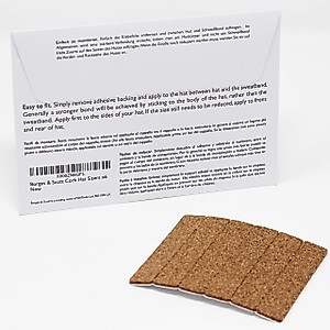 Borges & Scott - Traditional Cork Hat Sizing Strips - Self Adhesive - Set of 6 Natural