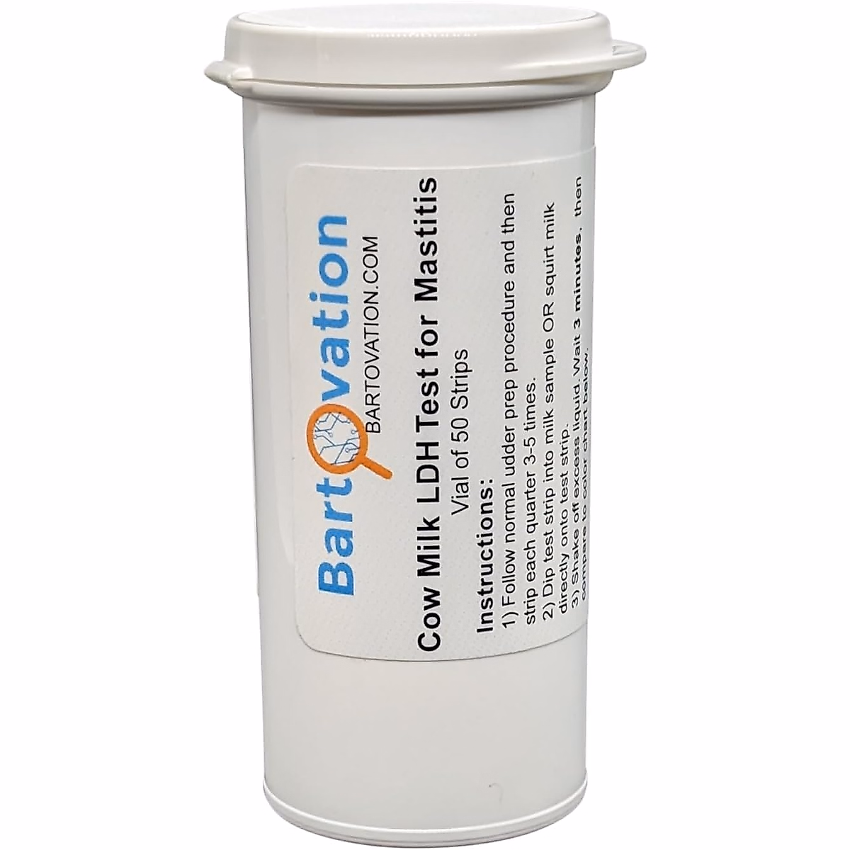 Cow Milk LDH Test Strips for Mastitis Detection [Vial of 50 Tests]