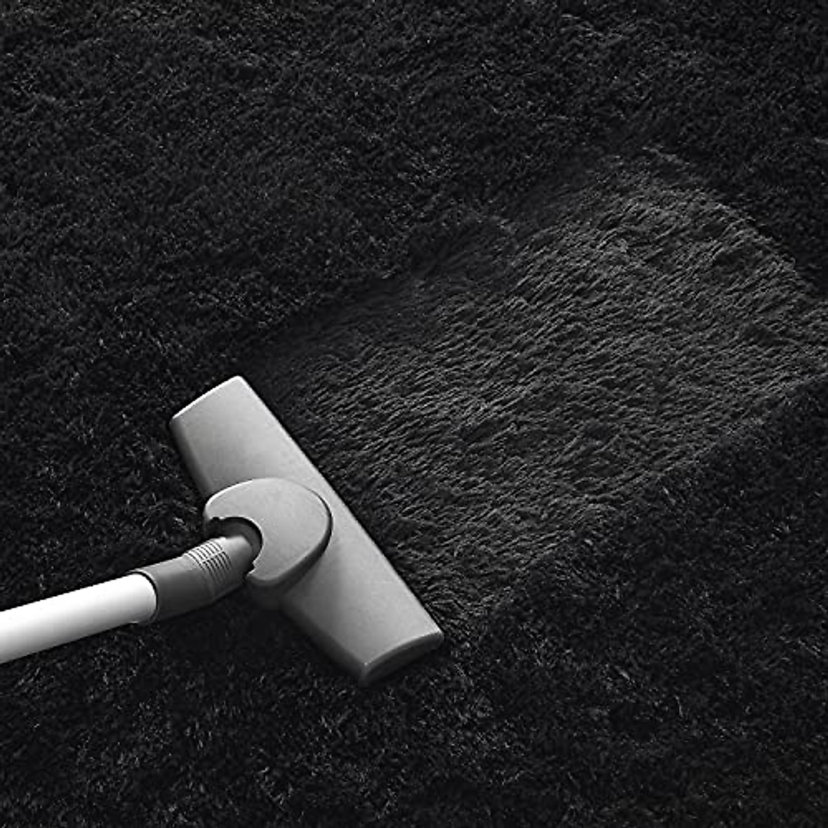 Sovolibee Ultra Soft Fluffy Area Rugs for Bedroom Living Room, Indoor Shaggy Non-Slip Floor Carpet for Room Girls Dorm Baby Nursery Play Mat- Modern Home Decor Rug 4 x 5.3 Feet Black