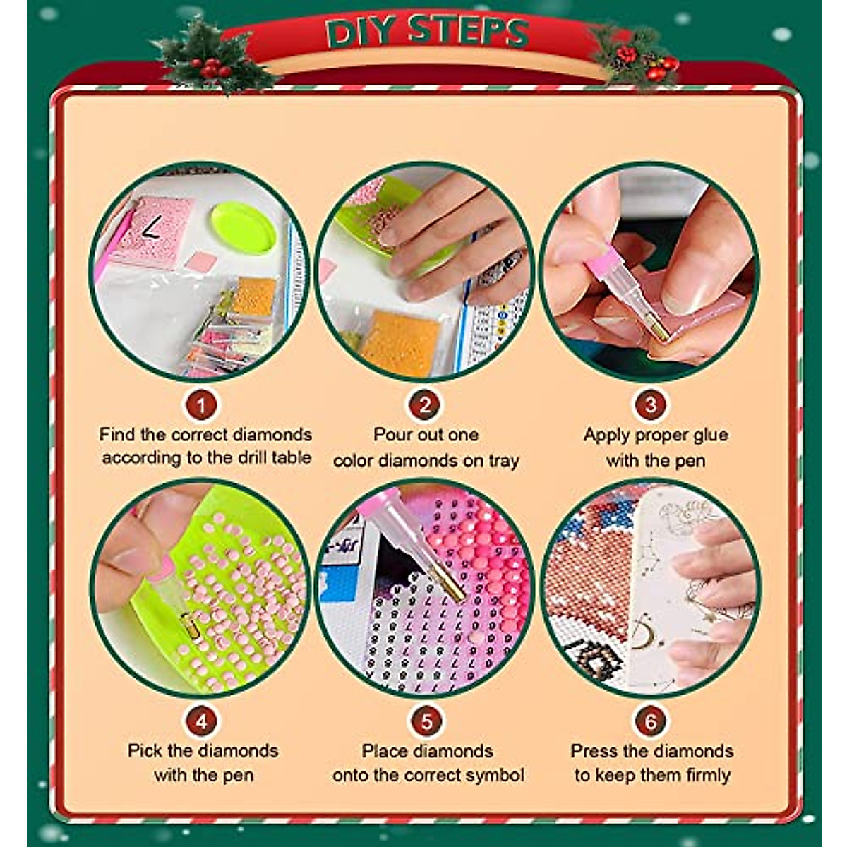 Christmas Diamond Painting Kits,Winter Diamond Art Kit for Adults,5D Paint with Diamond Full Drill for Parents-Children Interaction,Wall Décor