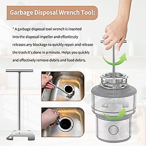 Garbage Disposer Unjamming Wrench Compatible With all Waste King & Moen Garbage Disposals Used to Remove any Blockage or Debris Above The Sink Silver