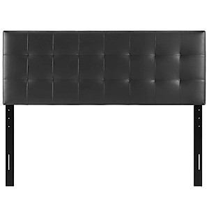 Modway Lily Tufted Faux Leather Upholstered Queen Headboard in Black