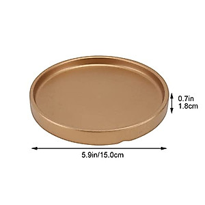 HANABASS Round Pallet Flowerpot Tray 2pcs Gardening Potted Plant Trays Cement Flowerpot Trays Flower Pot Mats Balcony Succulent Pot Trays for Home Kitchen Gold Flower Pot Saucer Bonsai Water Trays