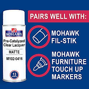 Mohawk Finishing Products Pre-Catalyzed Clear Lacquer, Matte Finish, M102-0416, 13 oz