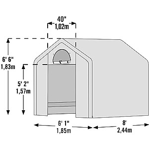 shelterLogic 70600 Greenhouse Peak Roof Style Backyard Grow House with Integrated Shelving, 6' x 8' x 6.5', Translucent