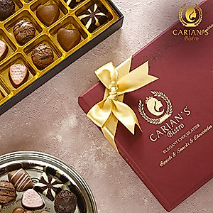 CARIAN'S BISTRO Valentines Holiday Chocolate Box Luxury Selection, Christmas Gifts Chocolate Assortment, Belgium Chocolate Gift Box, Boxed for Chocolate Lovers, Premium Gourmet Chocolate, Red Gift Box, 20 Pieces