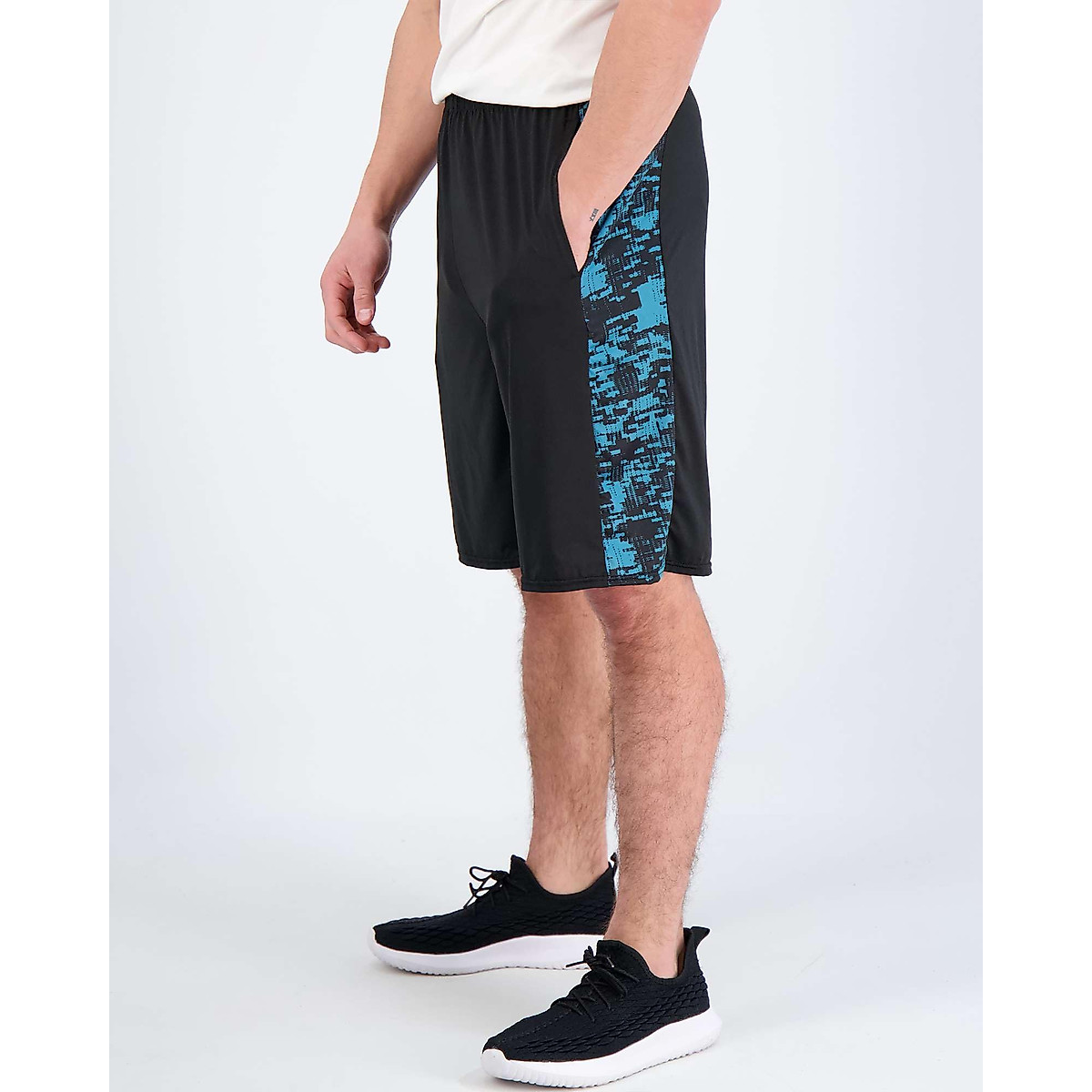 5 Pack Men’s Active Quick Dry Fit Short Pockets Athletic Running Gym Basketball Workout Activewear Sports Men, Set 11, XXL, Pack of 5