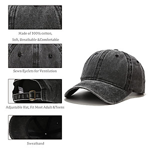 Voilipex Vintage Baseball Cap 4 Pack for Women Men Washed Cotton Distressed Baseball Cap Adjustable Dad Hat