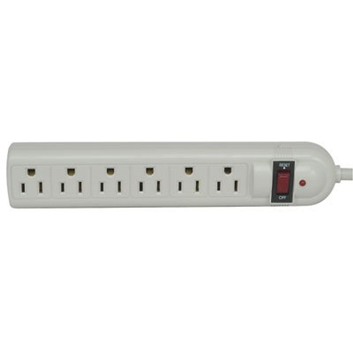 Jameco Valuepro 51W1-10204 6 Outlet Power Strip with Surge Suppressor, 4' Cord, 9.7" L x 1.85" W x 1.4" H