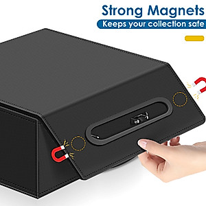 110+ Magnetic Card Holder Card Deck Case, Leather Magnetic Closure Commander Card Portable Storage Box Card Holders Fit for Baseball Cards, Sports Cards, MTG, Game Card Standard Cards