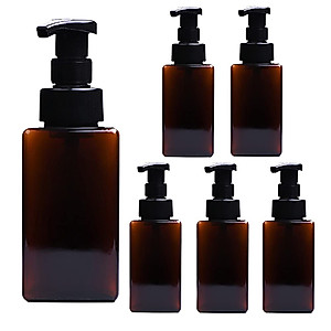 RHBLME 6 Pack Foaming Soap Dispenser with Pump, 15oz 450ml Refillable Pump Bottle Plastic, Empty Foaming Hand Soap Dispenser, for Storing Shampoo, Hair Conditioner, Liquid Hand Soap, Various Lotions