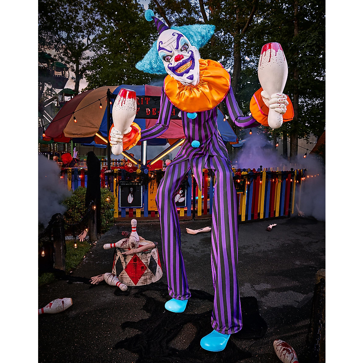 Spirit Halloween 7.9 Ft Stilts Animatronic | Decorations | Animated | Halloween Décor | Clown Animatronic