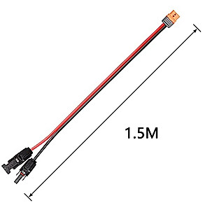 CERRXIAN 1.5m 12AWG XT60I Female to Solar Panel Power Extension Cable for Portable Power Station,Solar Generator(XT60I-F)