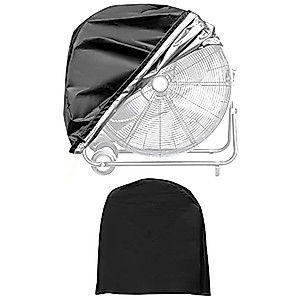 QWORK Heavy Duty Industrial Fan Cover - Waterproof and UV Resistant - 2 Pack Compatible with 24" High-Velocity Drum Fan and Floor Fan