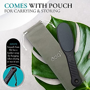 aogi Foot rasp Pedicure Foot File - Removes Damaged and Hard Skin, Avoids Callus Buildup – Gentle, Fine File for at-Home Professional Treatment (Black, Waterproof, Comes with Original Pouch)