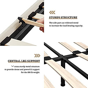 Flolinda Queen Size Bed Frame Upholstered Platform with Complete Headboard and Strong Wooden Slats, No Box Spring Needed, Easy Assembly,Beige