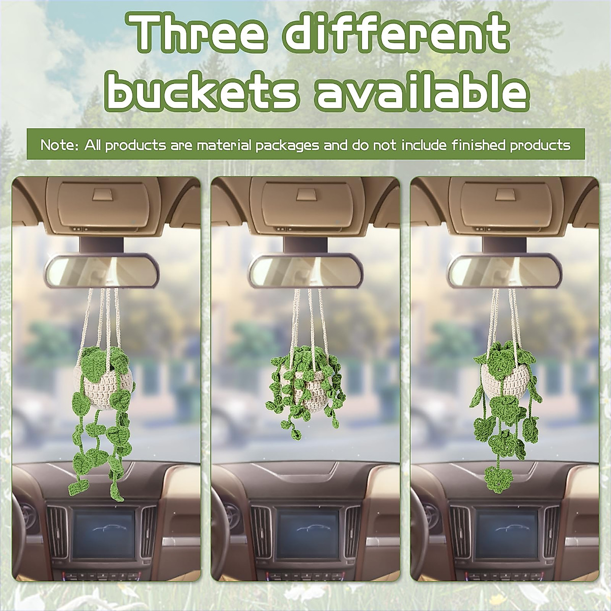 kdafio Crochet Kit for Beginners, Hanging Potted Plants Crochet Starter Kit with Step-by-Step Instructions and Video Tutorials Complete Crochet Kit for Beginners Decoration (Green Apple Plants)