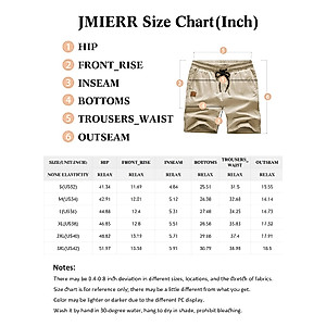 JMIERR Mens Casual Shorts - Cotton Linen Drawstring Summer Beach Stretch Twill Chino Golf Dress Shorts Shorts with Pockets Elastic Waist, 2XL, A1 Grey2