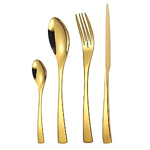 Silverware Set Flatware Set for 8 Stainless Steel Cutlery Set 32 Piece Include Upgraded Knife Spoon Fork for Restaurant Hotel Family Gatherings & Daily Mirror Polished Dishwasher Safe