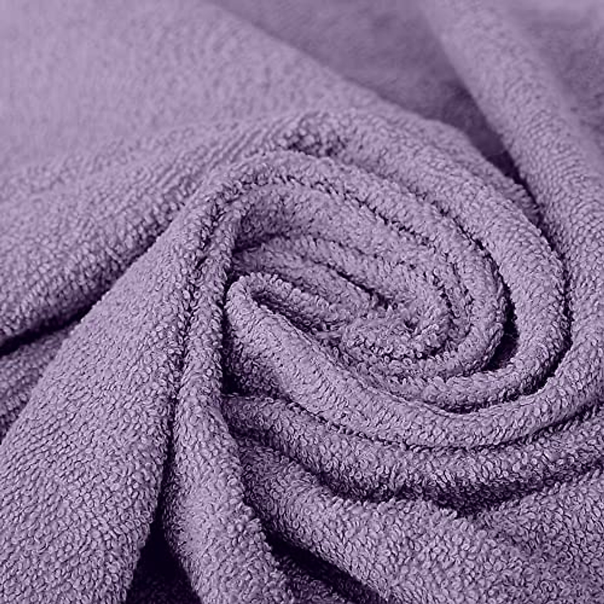 Personalized Towels Set - 3 Pack Super Soft & Absorbent Turkish Cotton Towels for Bathroom, Spa, Gym, Pool and Hotels - Includes 1 Bath Towel, 1 Hand Towel, 1 Washcloth - Lavender Towel Set