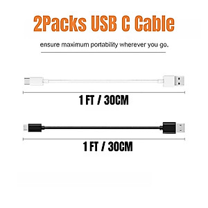 KUBOJSDLZ 2-Packs Fast Charge Cable, 1 Feet USB-C Charging Cable for Sony WH-1000XM5 WH-1000XM4 WF-1000XM4 WH-1000XM3 WH-XB910N WI-C200 WI-XB400 Beats Studio Pro