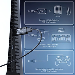 GameSir Wireless Adapter for PS5, VX Adapter Keybaord and Mouse Converter Guide for Xbox Controller, Nintendo Switch Pro Controller, VX2 Box, VX2 Aimswitch