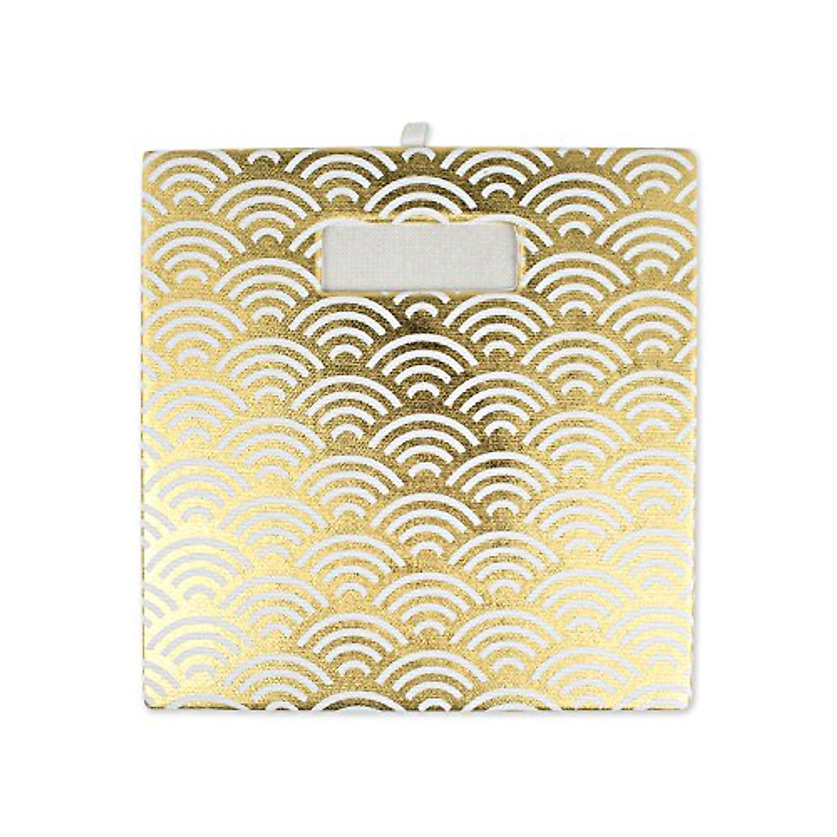 DII Collapsible Hard Sided Bin, Waves, Gold, Large