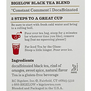 Bigelow Tea - Black Tea Constant Comment Decaffeinated - 20 Tea Bags