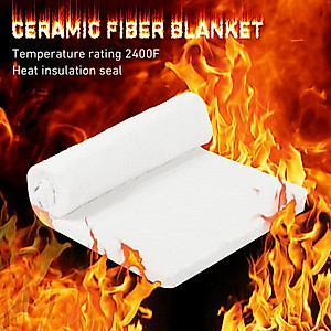 2 Pcs Ceramic Fiber Insulation Blanket High Density 2400F Fireproof Insulation Baffle Dishwasher Insulation Blanket for Furnace Stoves Kilns Forges Fire Bricks Fireplace, White (24'' x 12'' x 1'')