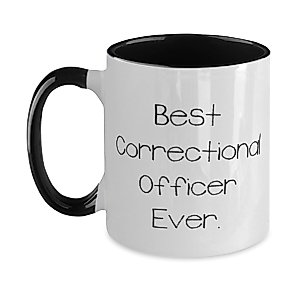 Nice Correctional officer Gifts, Best Correctional, Correctional officer Two Tone 11oz Mug From Team Leader, Cup For Coworkers, Corrections officer, Prison guard, Jailer, Prisoner