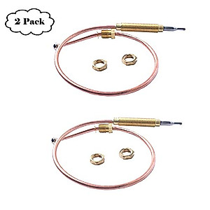 F273117 Thermocouple for Compatible with Mr Heater F273100, F27310, MH12, MH12C, Replacement Thermocouple Heater Made by Copper Construction Milled Brass Fittings 12-1/2" Length (2 Pack)