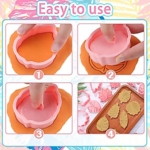 8 Pcs Tropical Leaf Cookie Cutters with Plunger Stamps Set 3D Palm Leaves Fondant Cutters Mold Hawaiian Polymer Clay Cutters DIY Decorative Baking Tools for Baking Cake Sugarcraft Candy Gum Paste