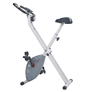 Sunny Health & Fitness Comfort XL Ultra Cushioned Seat Folding Exercise Bike with Device Holder, Gray - SF-B2989