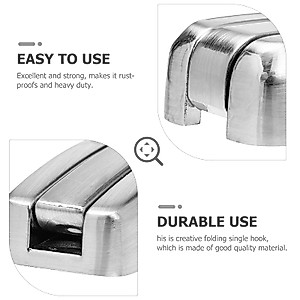 PRETYZOOM Non-Marking Folding Hook Bedroom Foldable Hangers Towel Door Hanger Jacket Hanger Aluminum Hook Robe Hooks Towel Hooks Metal Hangers Wall Clothes Hook No Trace Zinc Alloy