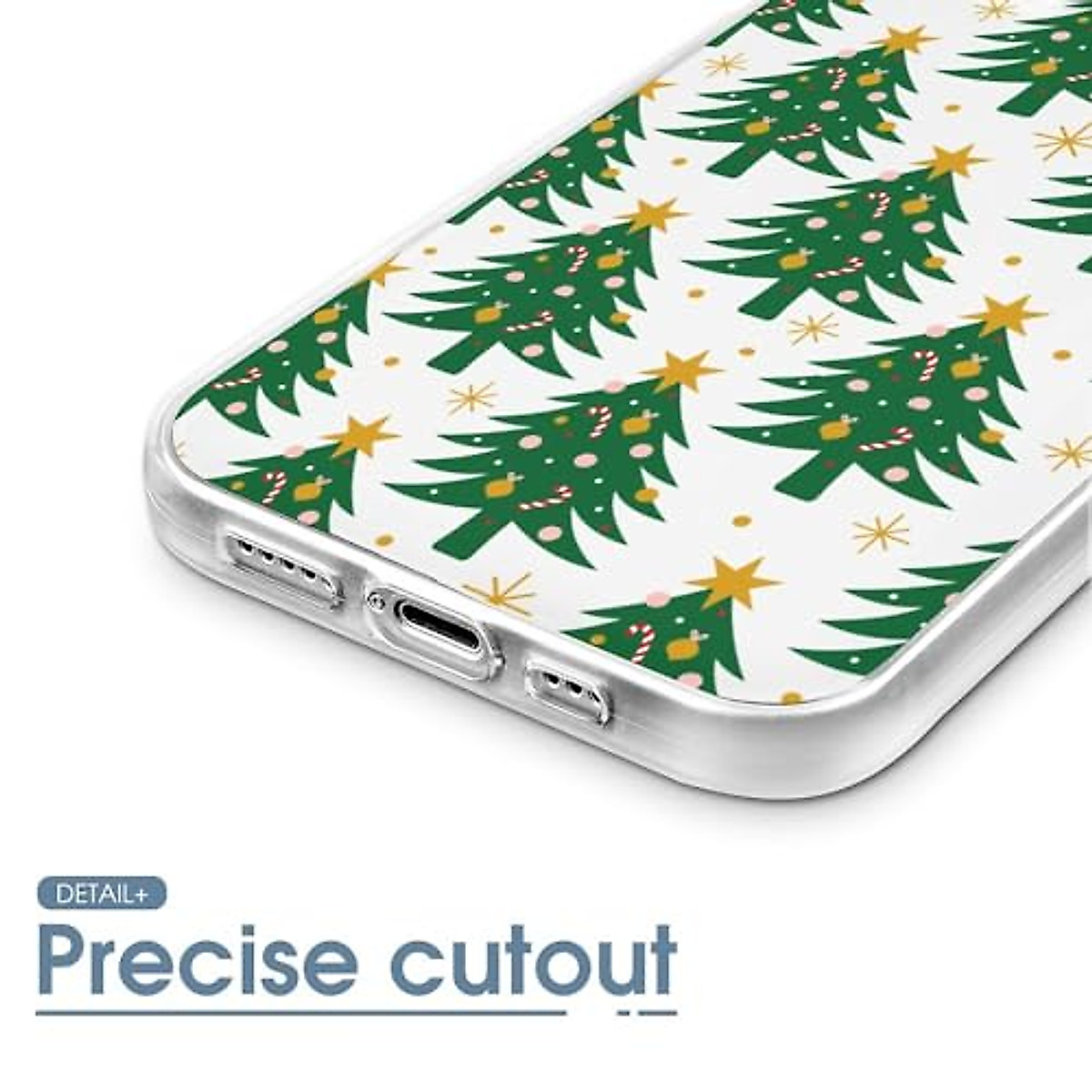Niapessel Compatible with iPhone 15 Pro Max Case Merry Christmas Tree Print Shockproof Protective Phone Cases Slim Thin Cover TPU for Women Men Boys Girls